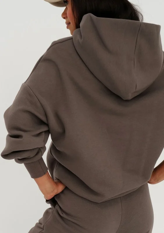 Pure - Brązowa bluza damska bawełniana - Mosquito